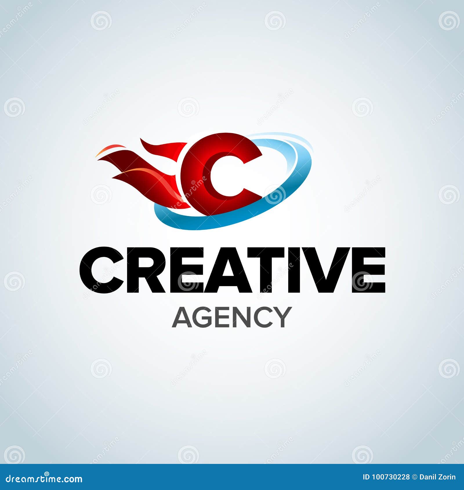 Creative Agency Letter C Logo. C Letter Design Vector with Flames Stock ...