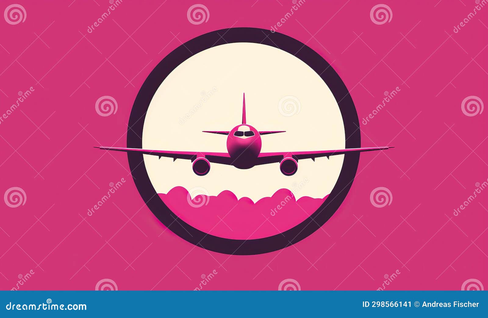 Creative Airplane Logo in Pink Color. Stock de ilustración ...