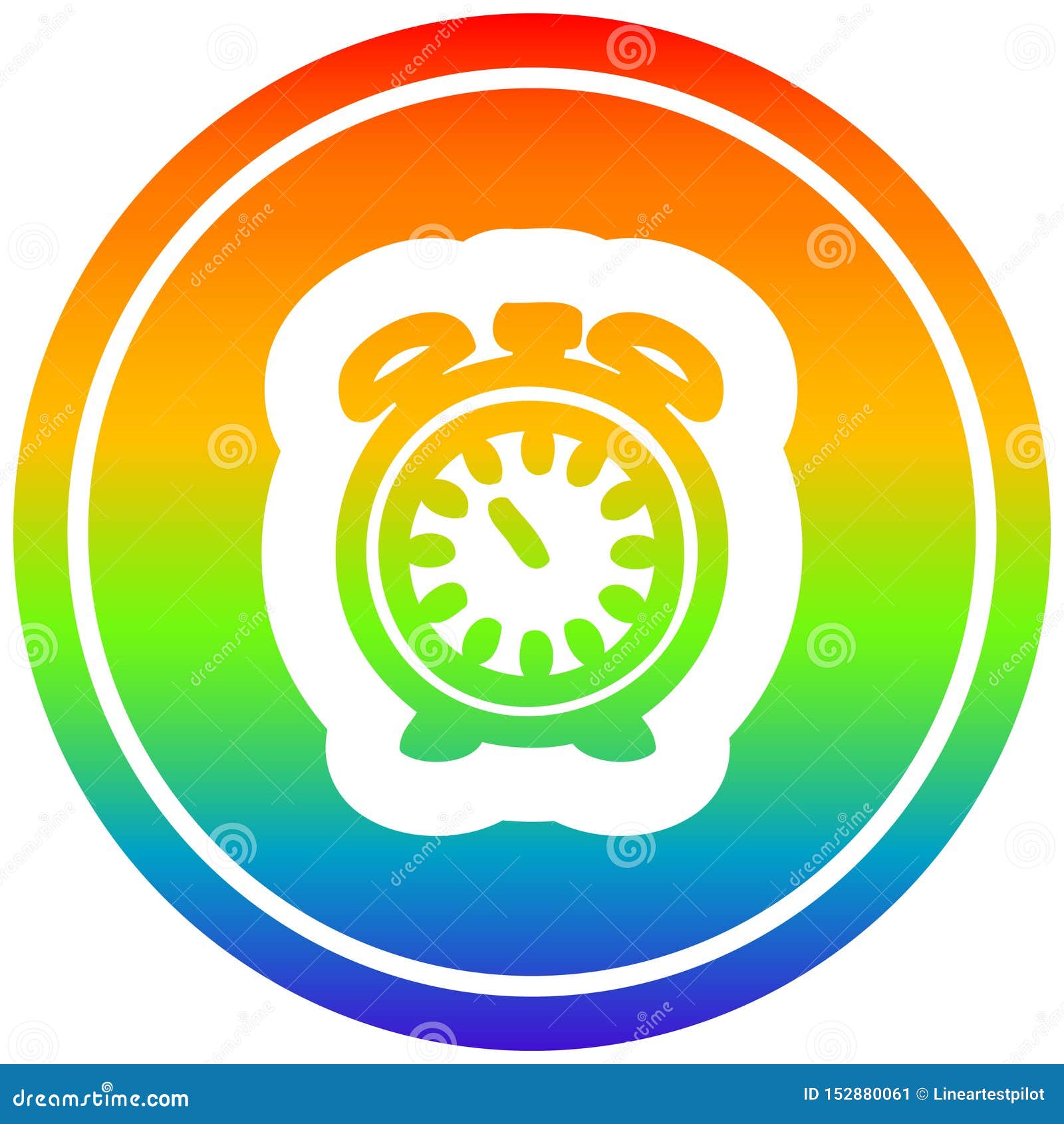 A Creative Alarm Clock Circular in Rainbow Spectrum Stock Vector ...
