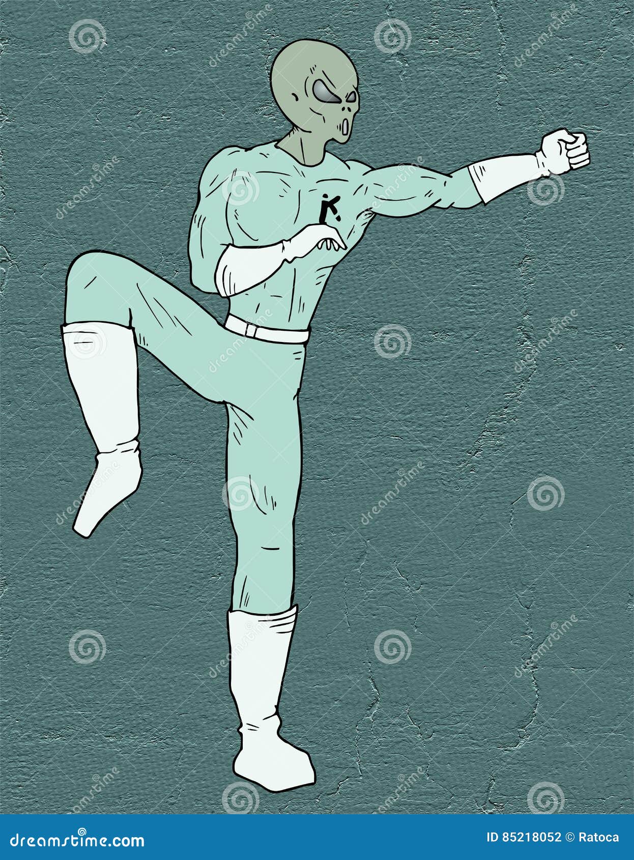 Creative Alien Soldier Draw Stock Illustration - Illustration of karate ...