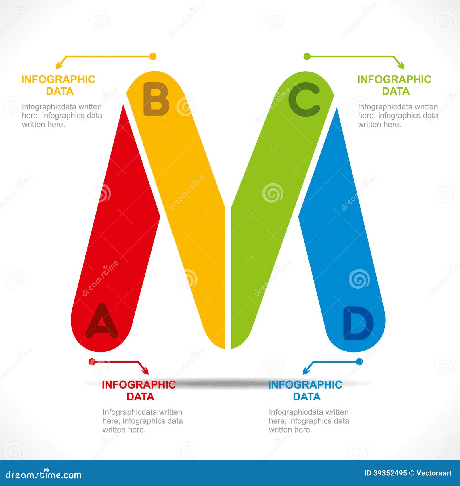 Creative Alphabet M Info-graphics Design Stock Vector - Illustration of ...