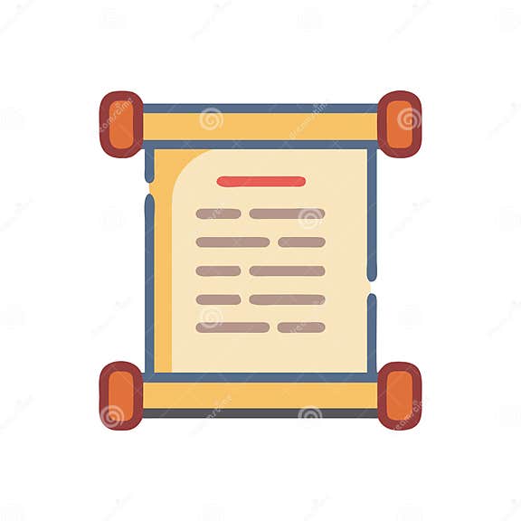 Creative Ancient Scroll Icon for Literature Stock Illustration ...