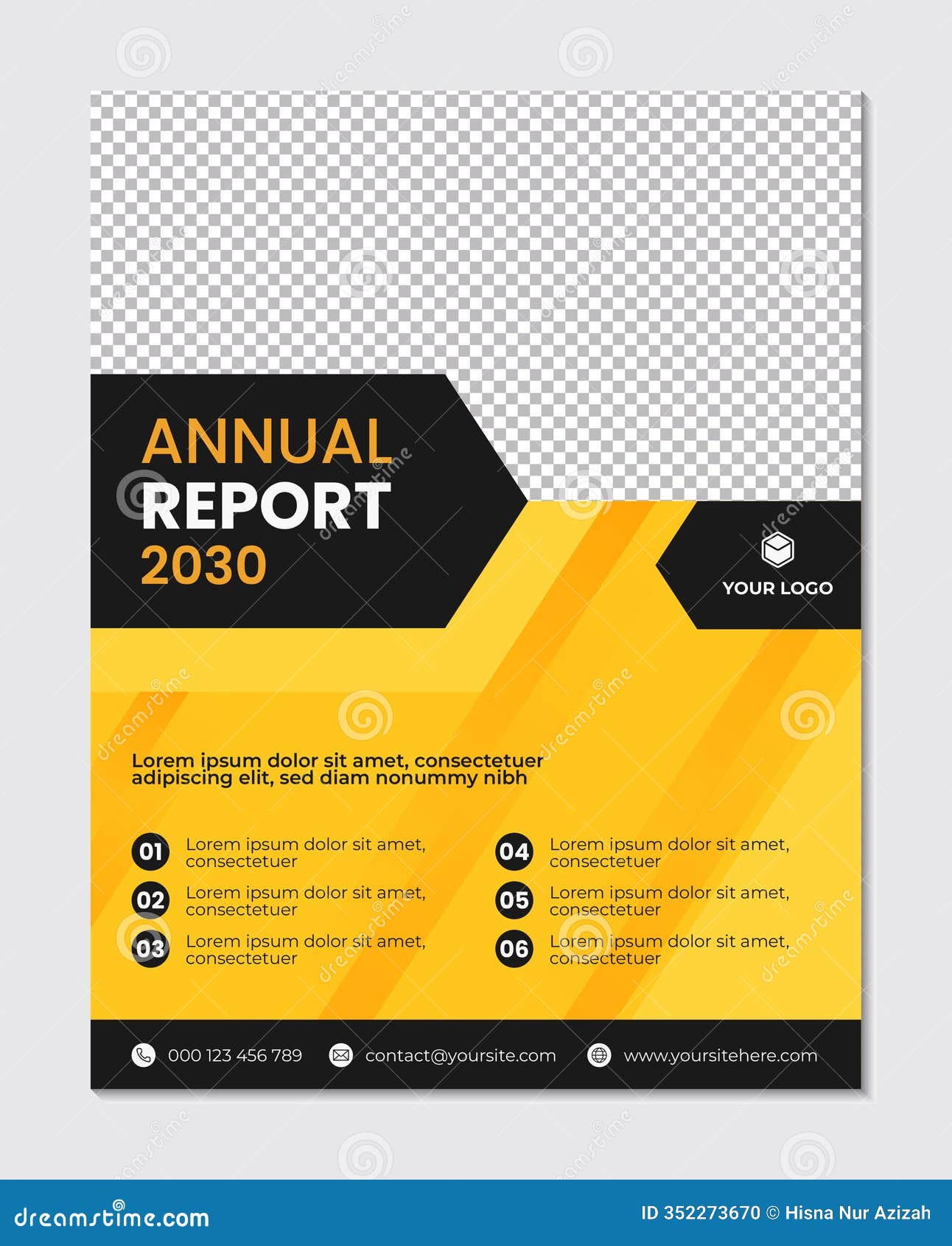 Creative Annual Report Cover Design Template Black Yellow Color Cut ...