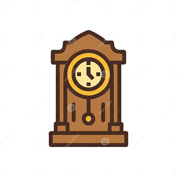 Creative Antique Clock Icon for Decor Stock Illustration - Illustration ...
