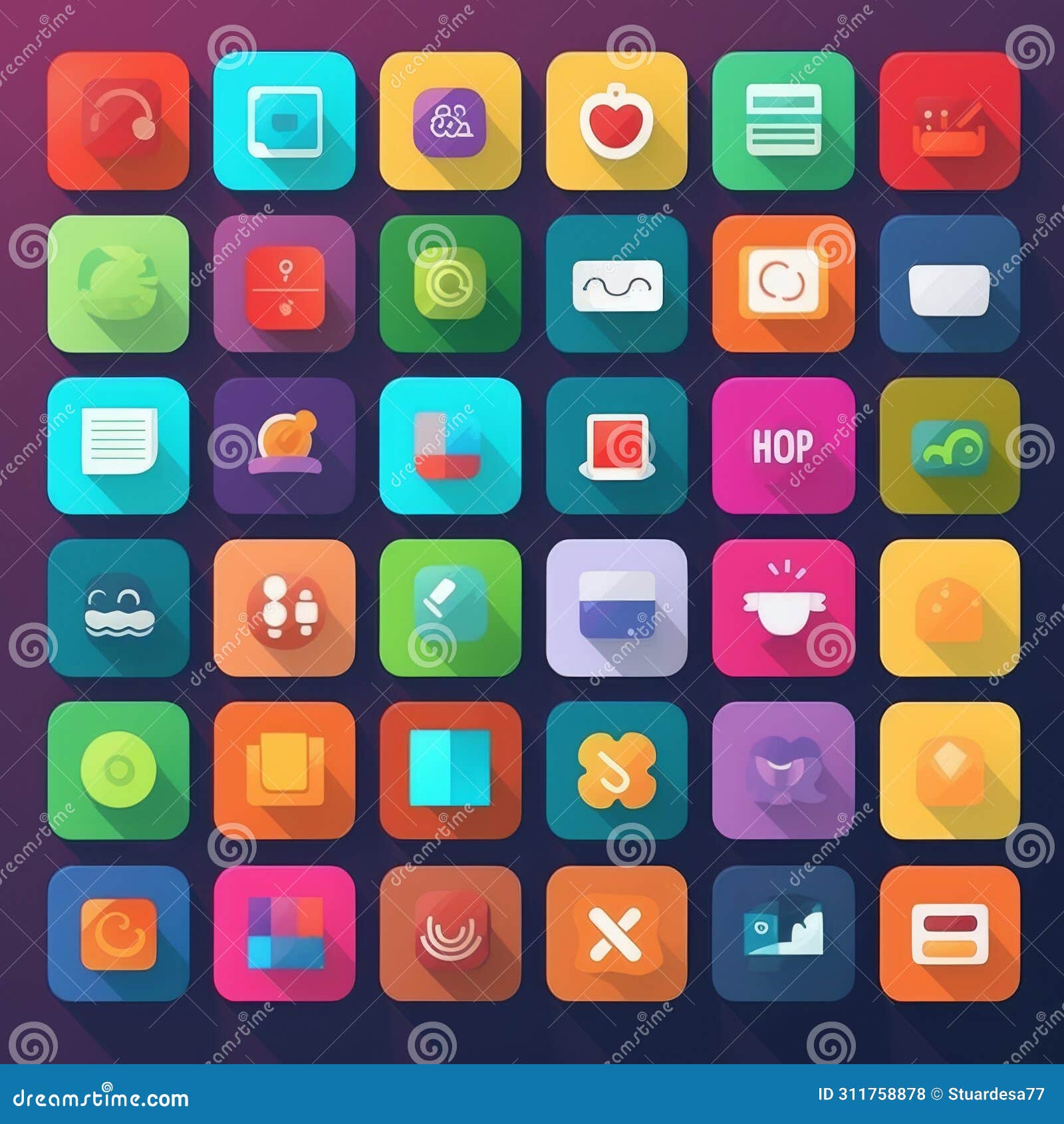 Creative App Icon Set stock illustration. Illustration of simplicity ...