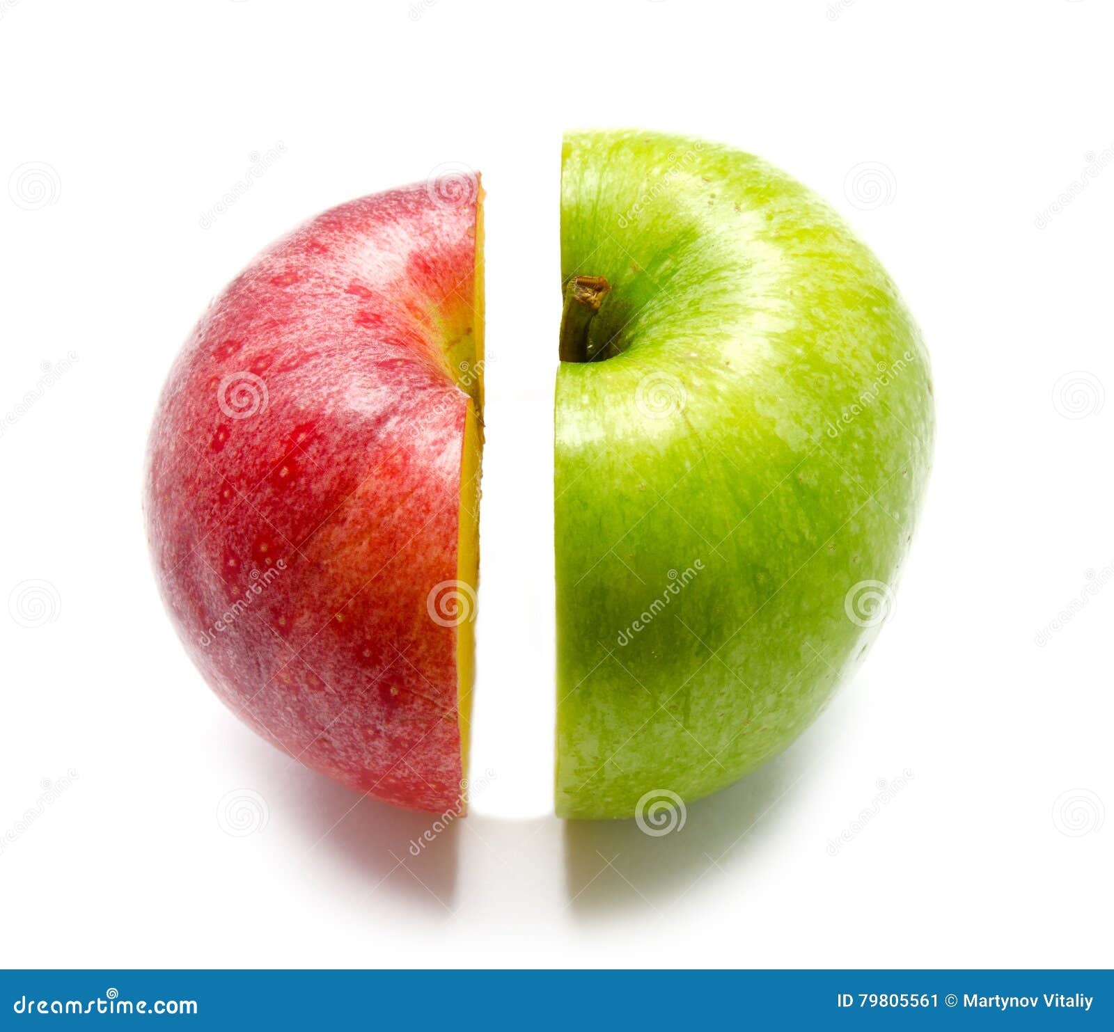 The Creative Apple Combined from Two Half Stock Image - Image of green ...