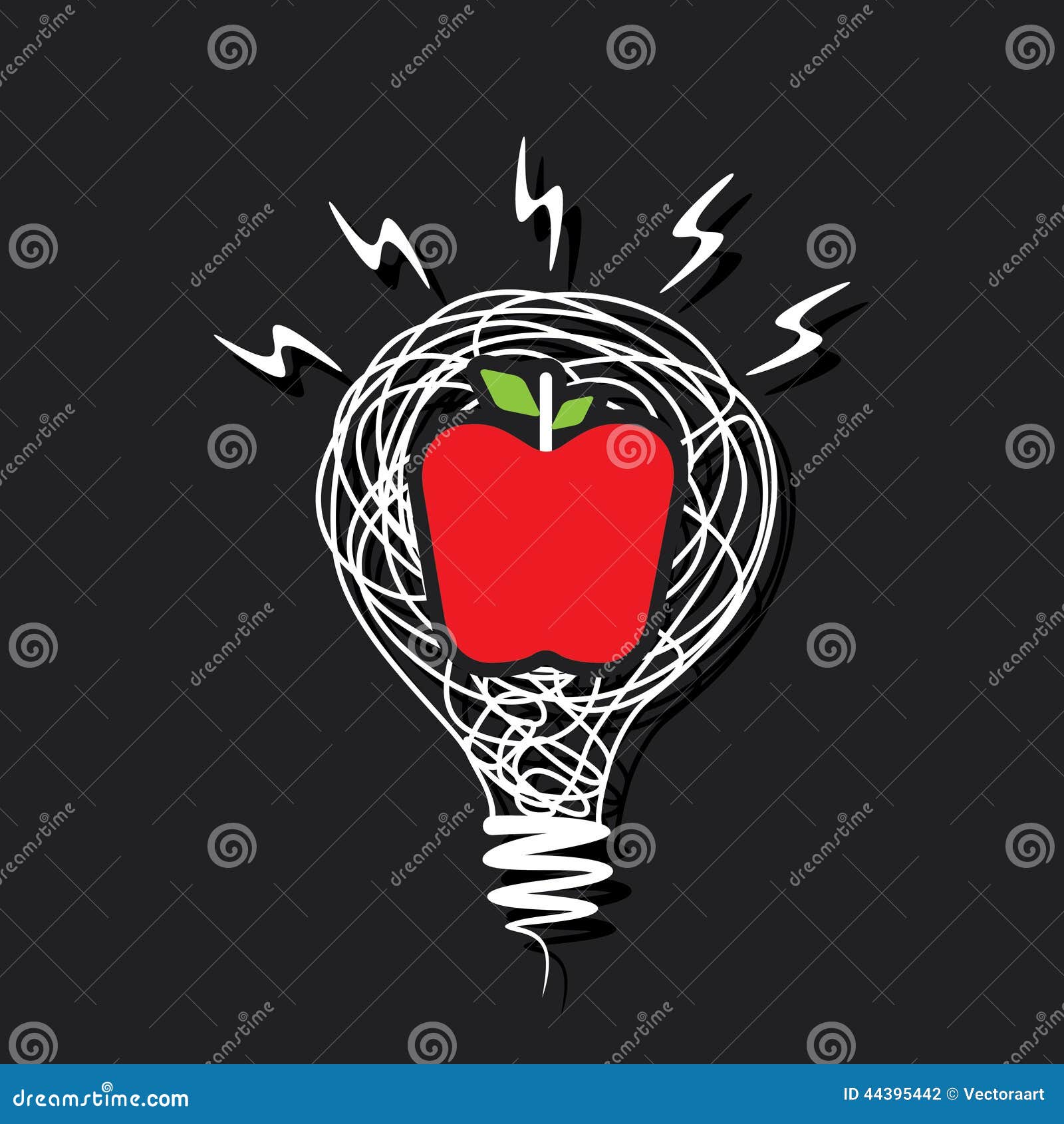 Creative Apple Icon on Bulb Design Stock Vector - Illustration of ...