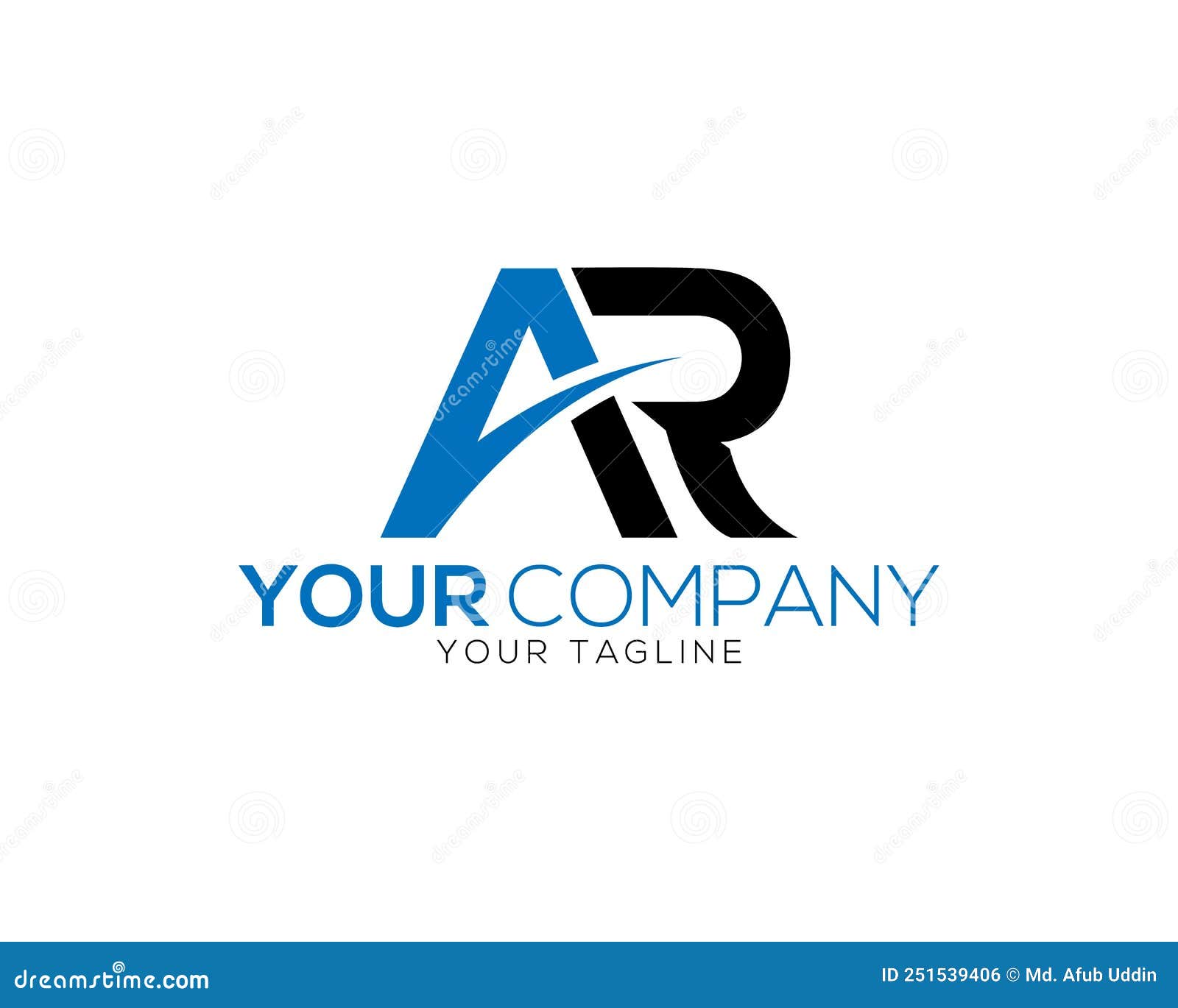 Creative AR Logo Simple Design Concept Stock Vector - Illustration of ...
