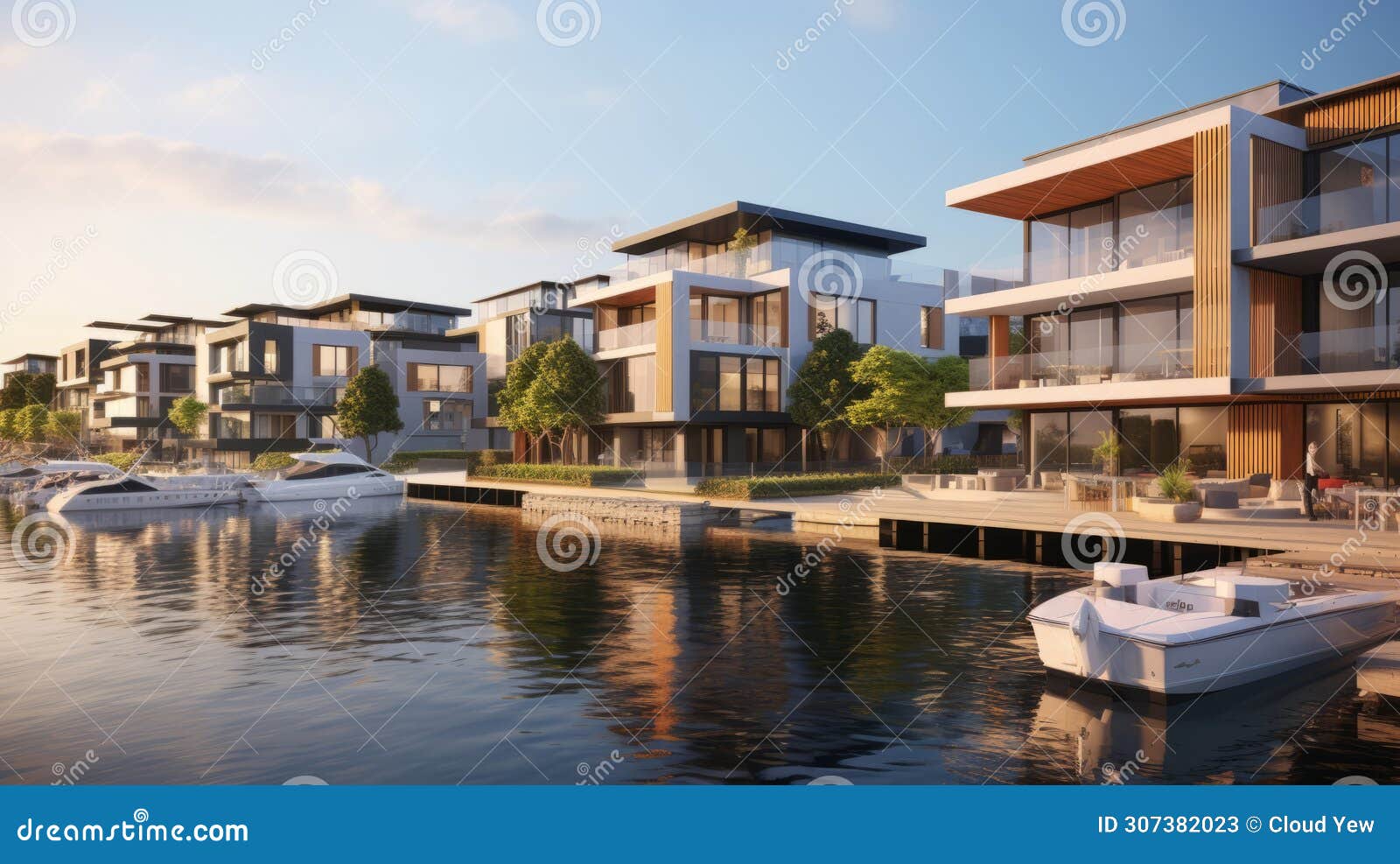 Creative Architectural Design in a Waterfront Development Stock ...