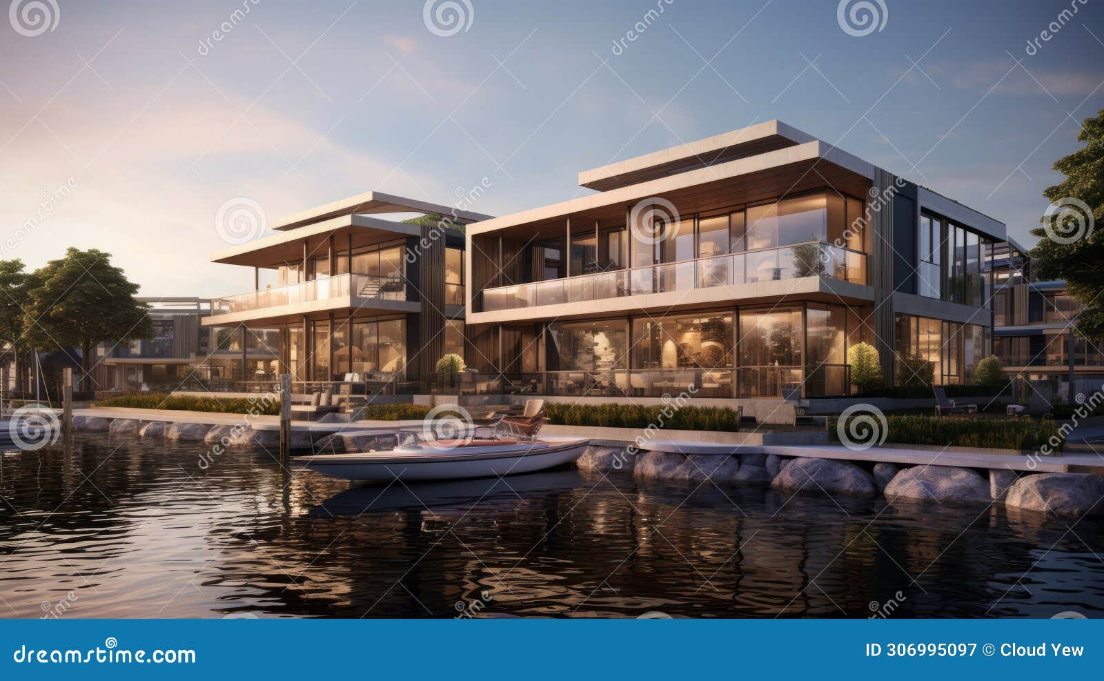Creative Architectural Design in a Waterfront Development Stock ...