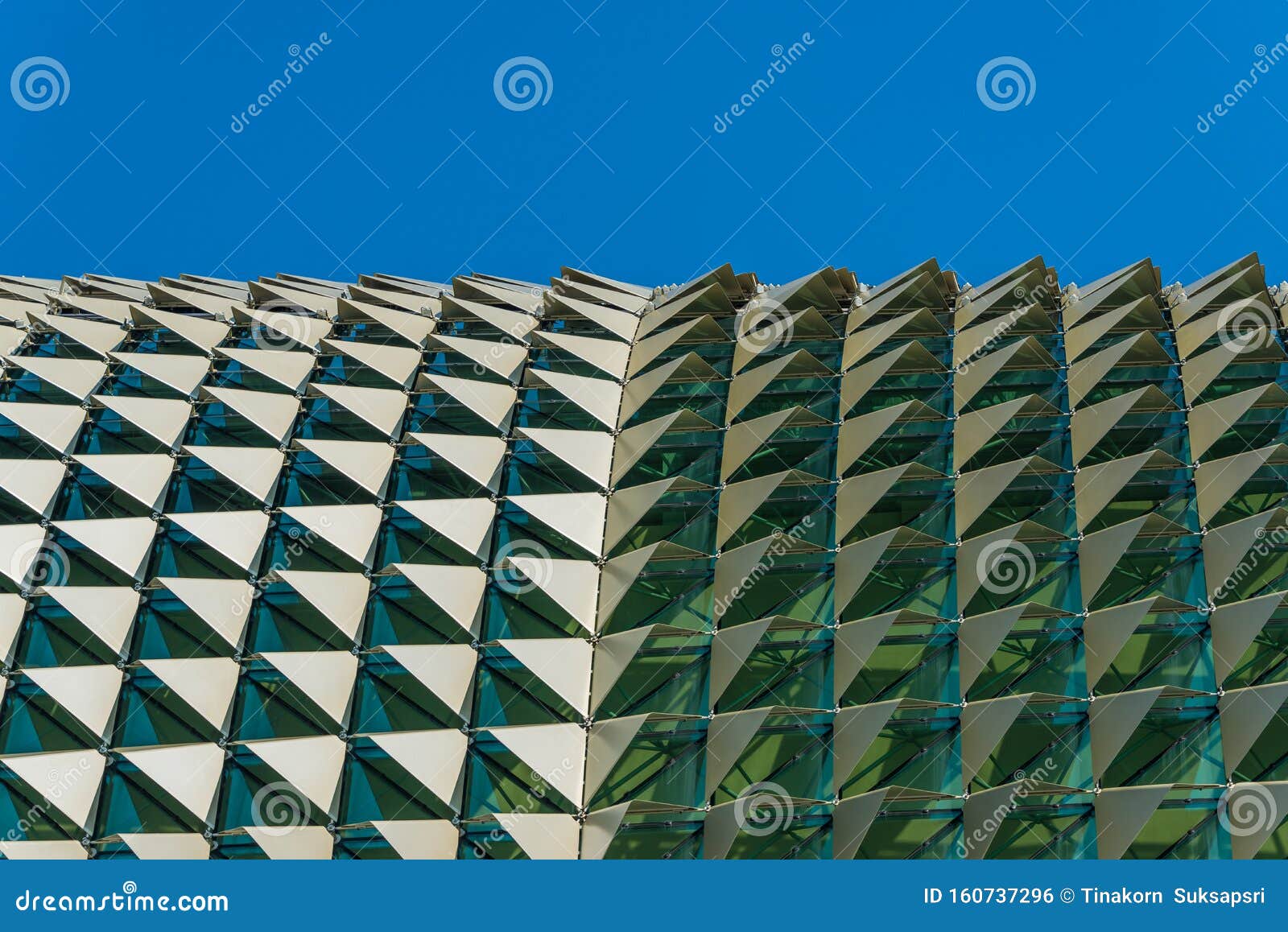 Architectural Geometric Spiky Texture Pattern Decoration with Blue Sky ...