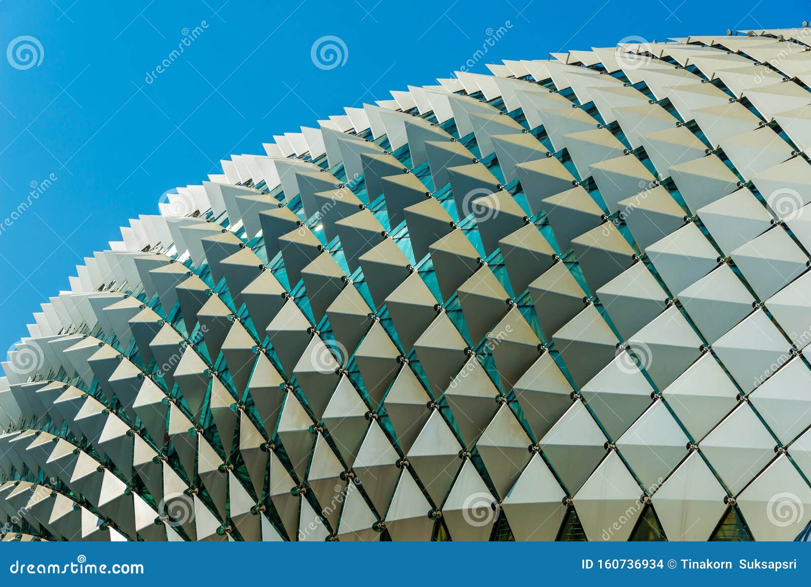Architectural Geometric Spiky Texture Pattern Decoration with Blue Sky ...