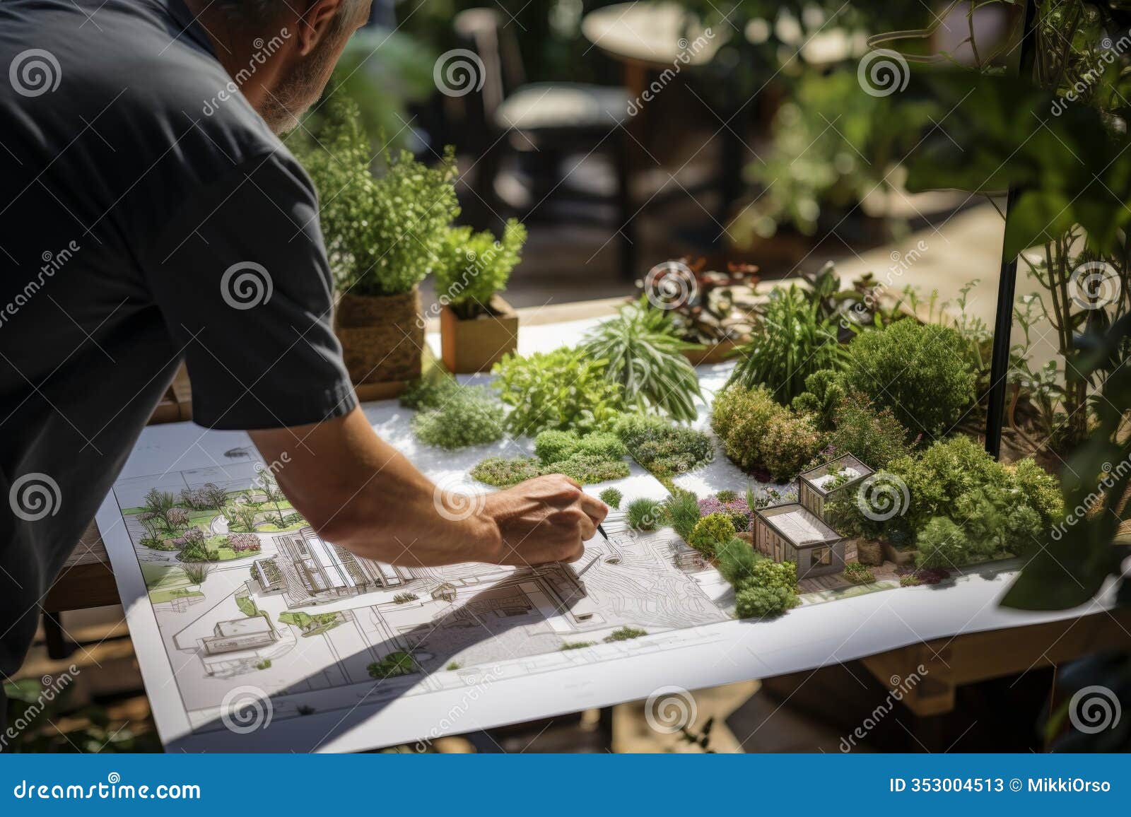 Creative Architectural Planning Designing a Garden Layout with Lush ...