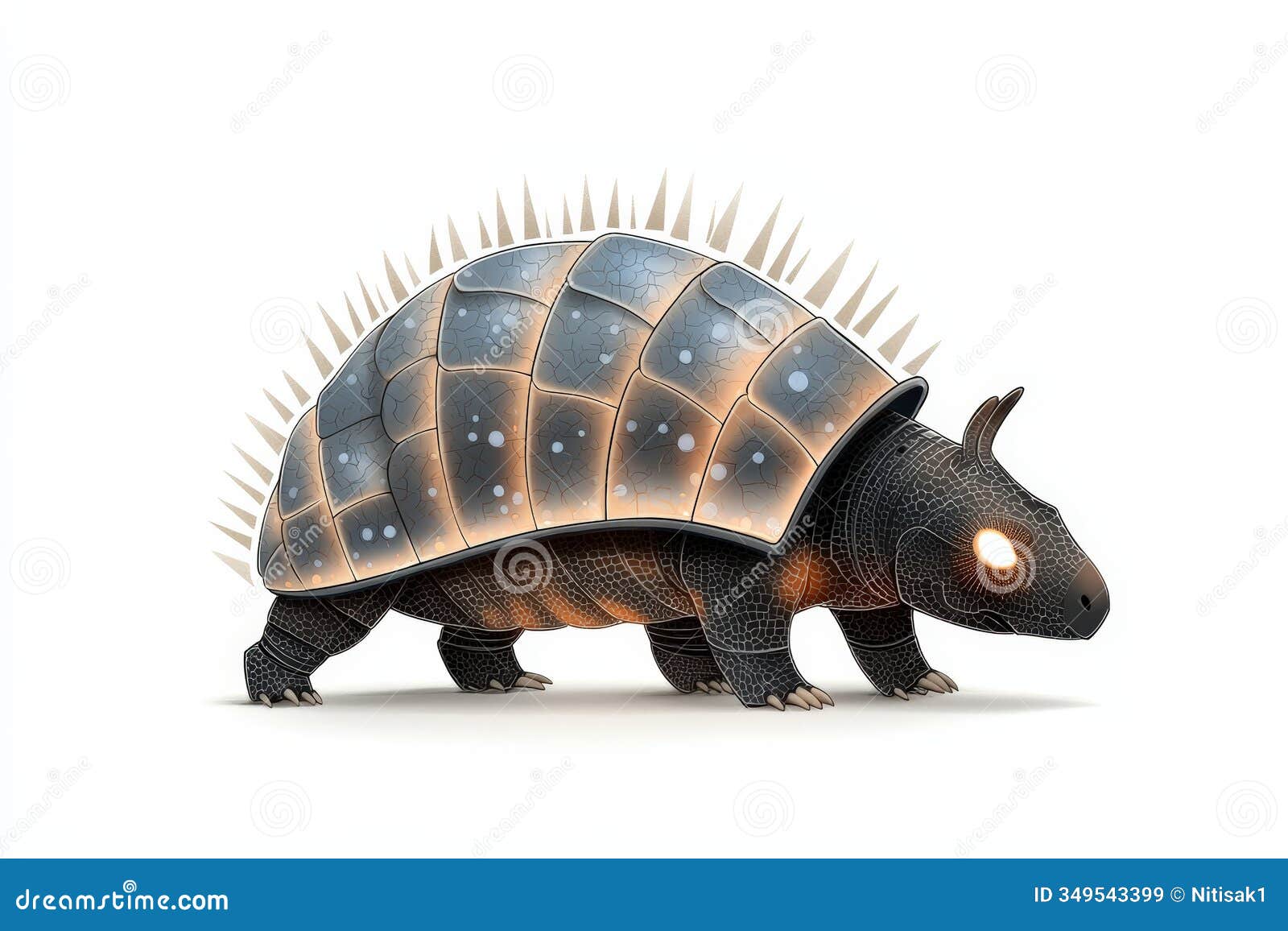 Creative Armored Turtle on White Background Stock Illustration ...