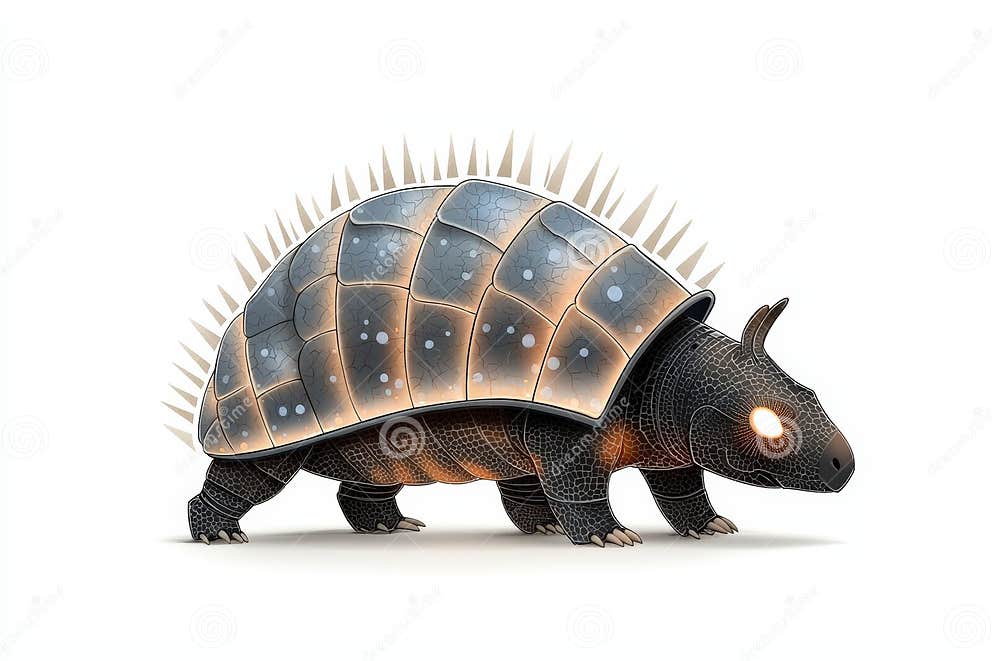 Creative Armored Turtle on White Background Stock Illustration ...