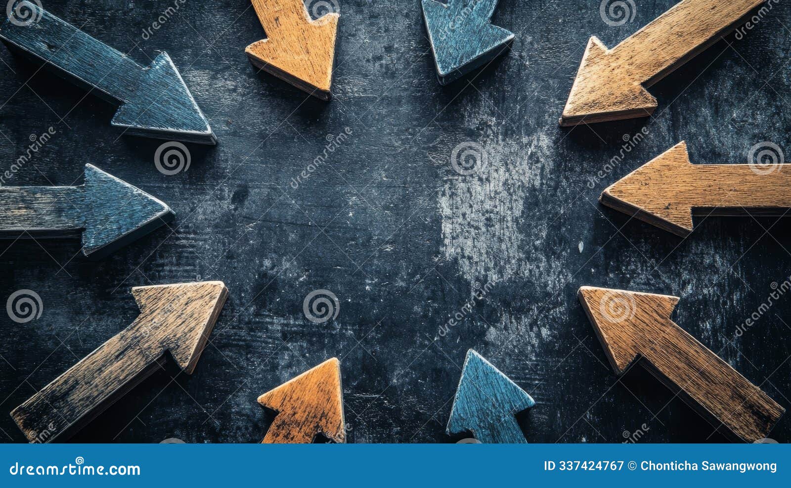 A Creative Arrangement of Arrows Pointing in Various Directions on a ...