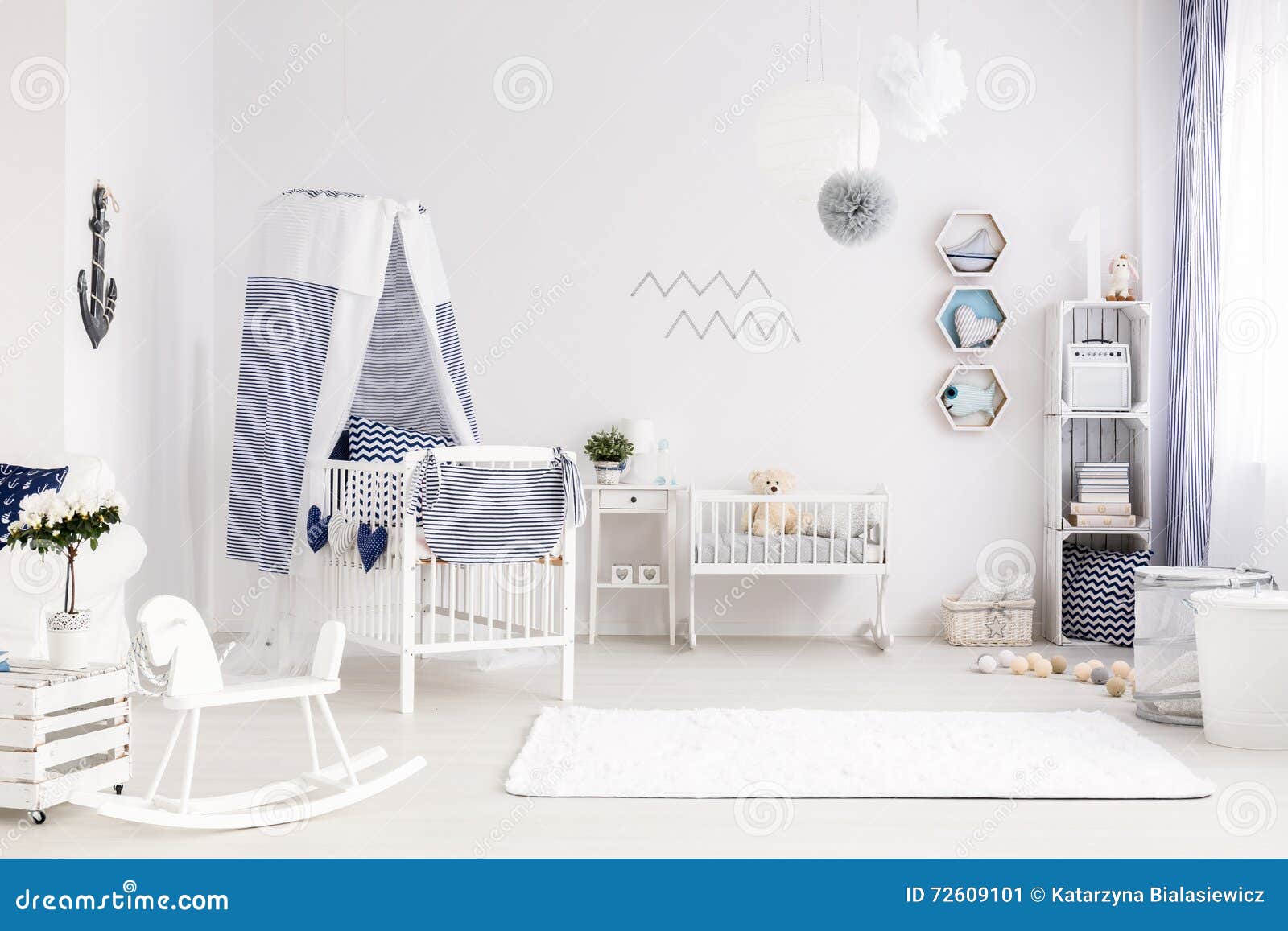 Creative Arrangement of Baby Room Stock Image - Image of marine ...