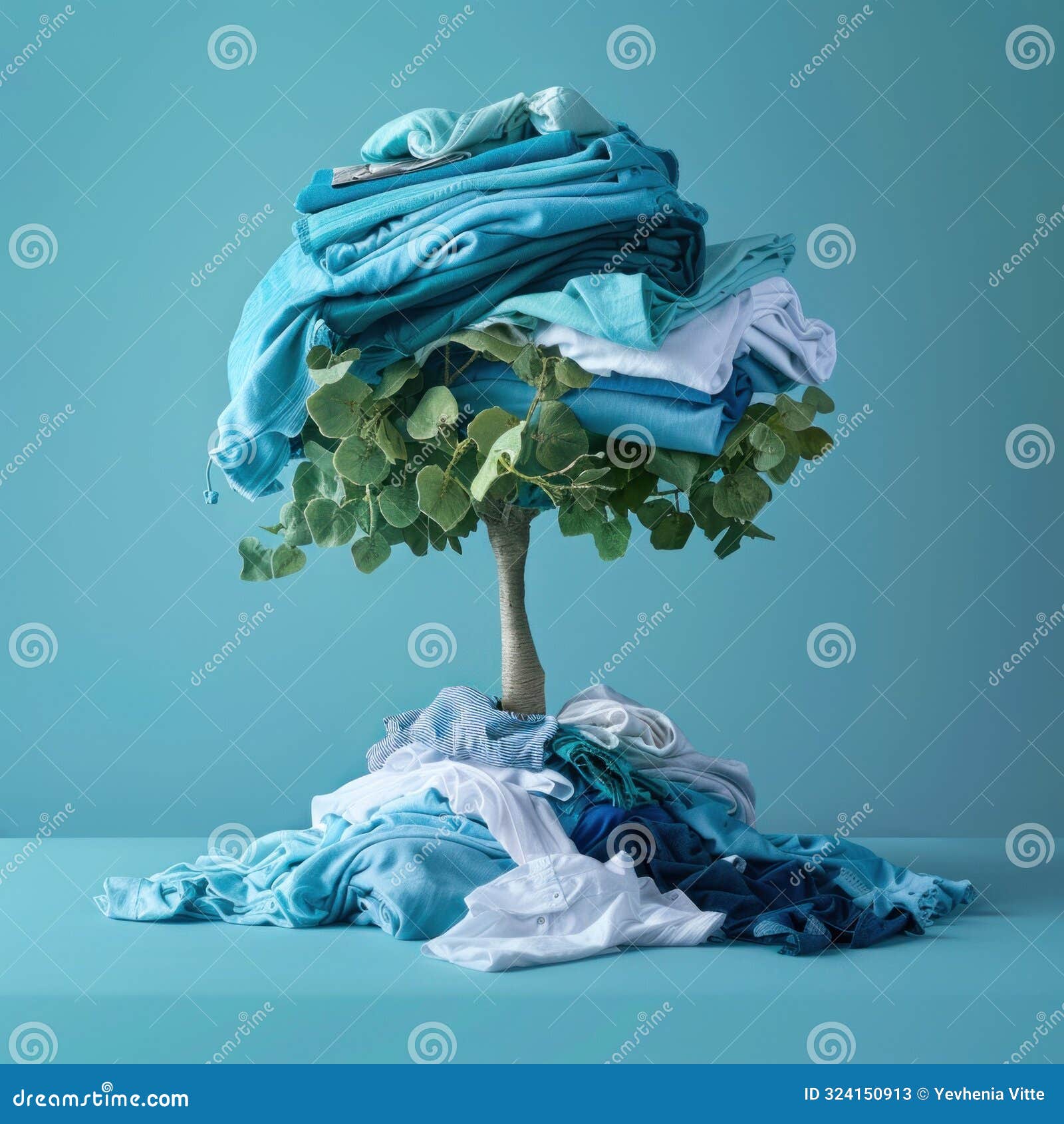 Creative Arrangement of Clothes on Tree-like Structure. Generative Ai ...