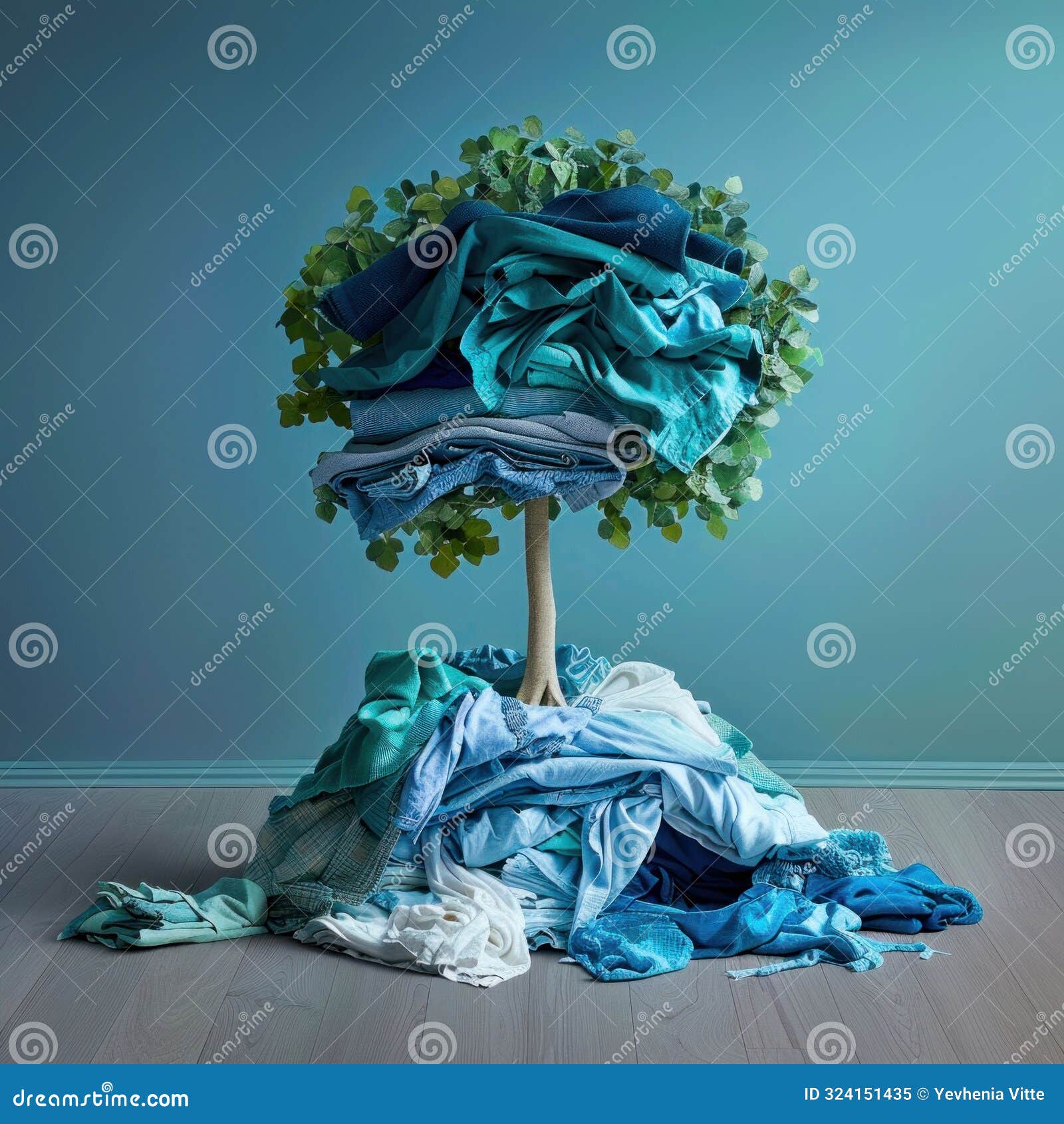 Creative Arrangement of Clothes on Tree-like Structure. Generative Ai ...