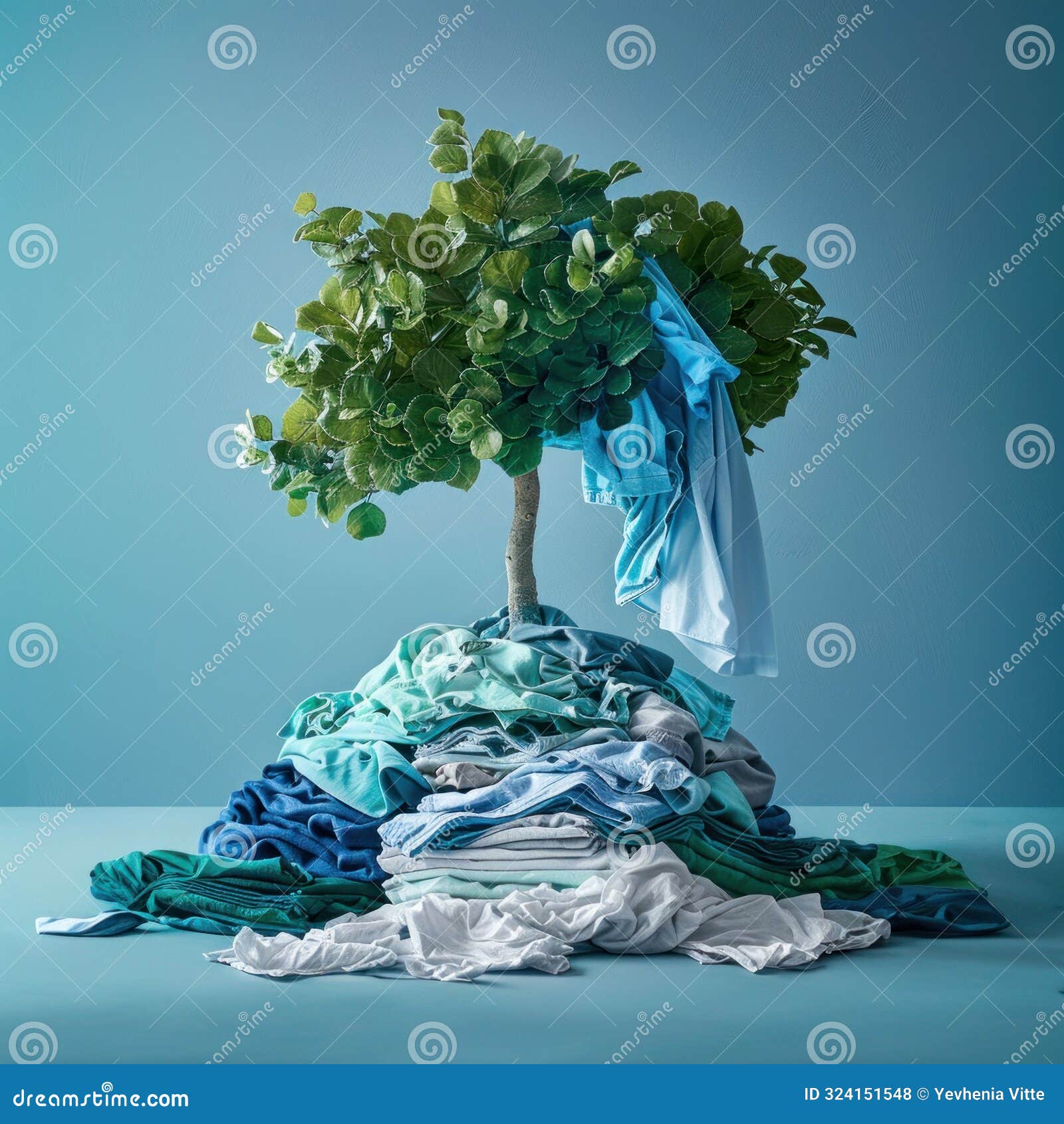 Creative Arrangement of Clothes on Tree-like Structure. Generative Ai ...