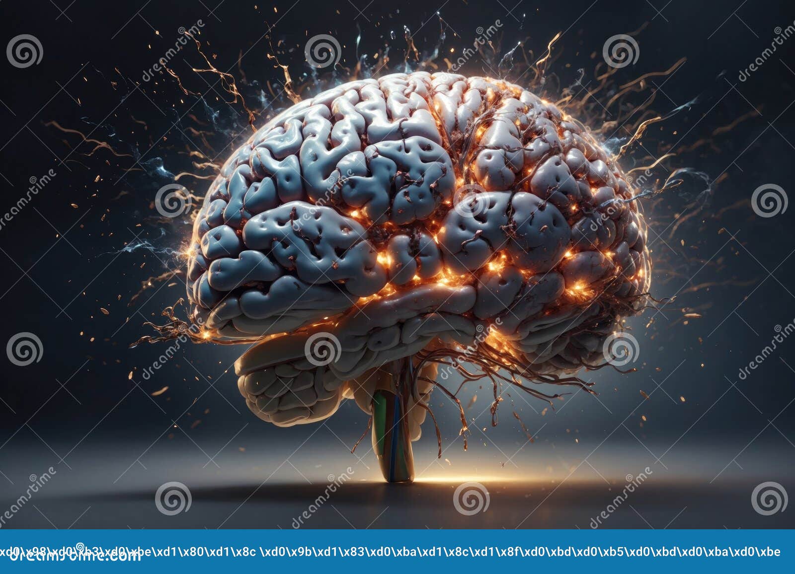 Creative Art Brain Explodes with Paints with Splashes on Background ...