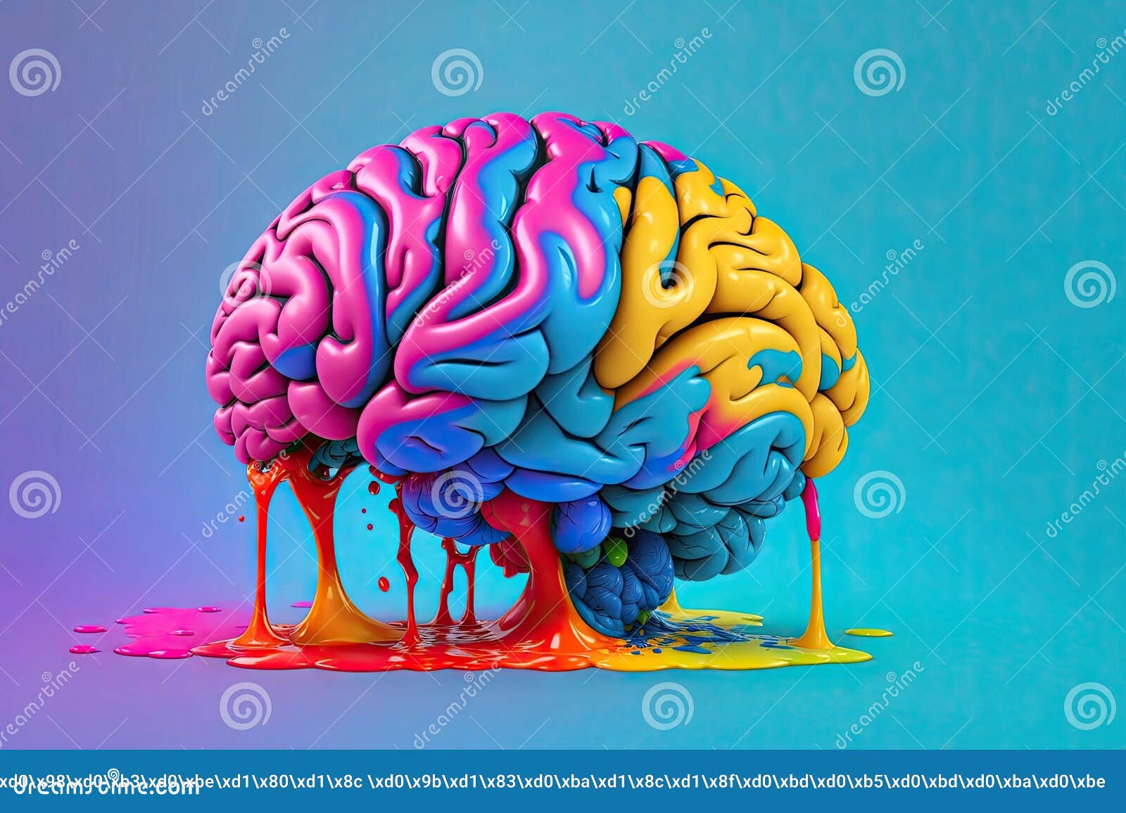 Creative Art Brain Explodes with Paints with Splashes , Concept Idea ...