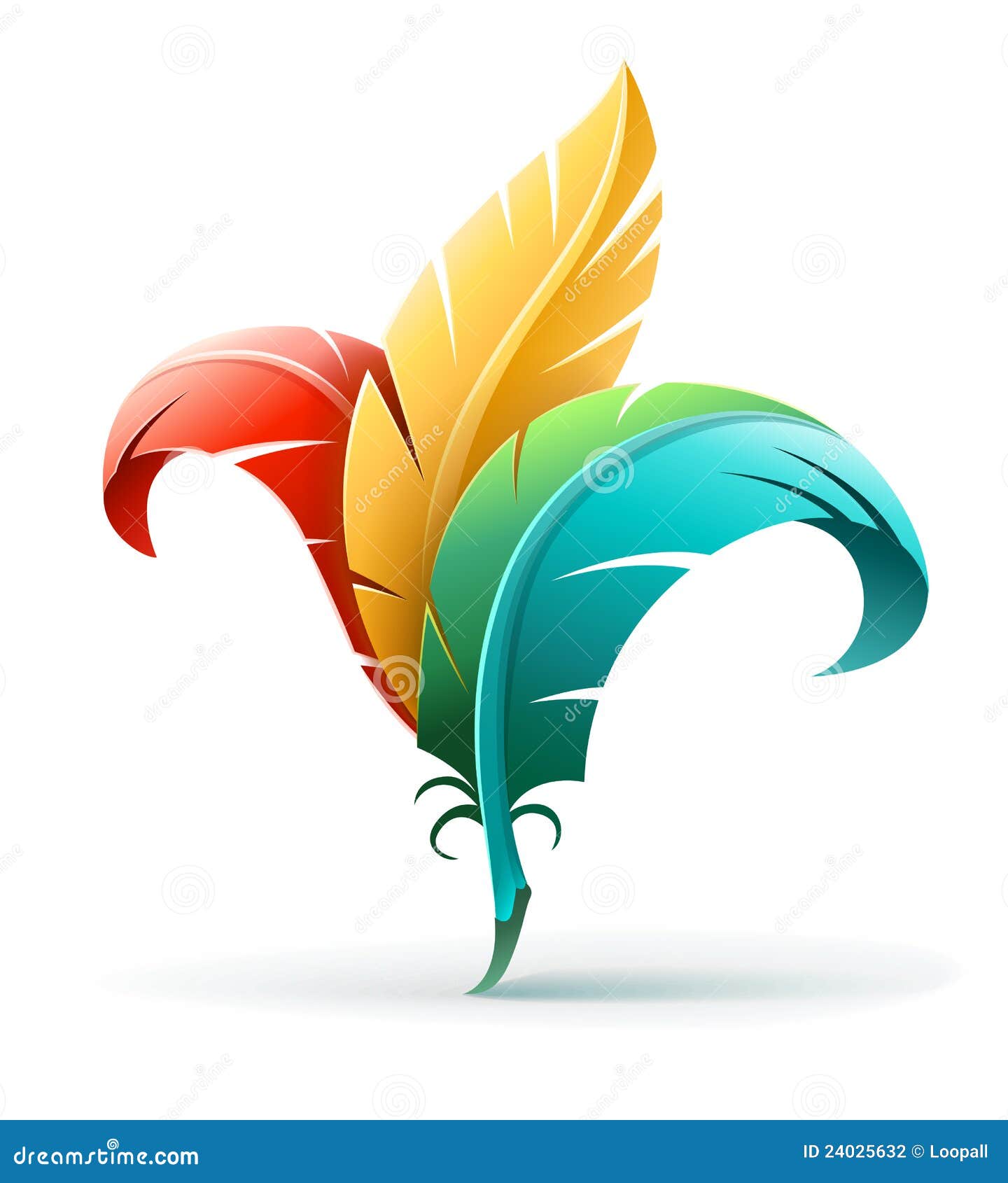 Creative Art Concept with Color Feathers Stock Vector - Illustration of ...
