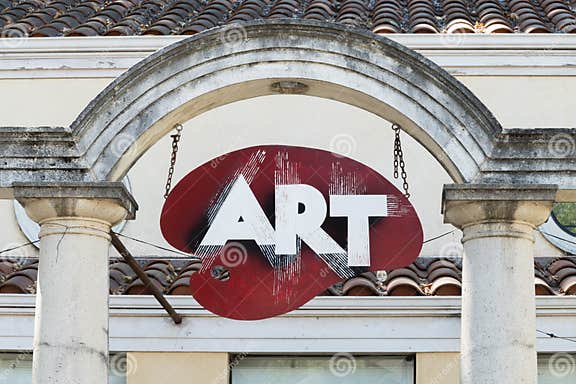 Creative Art gallery sign stock photo. Image of artwork - 283806448