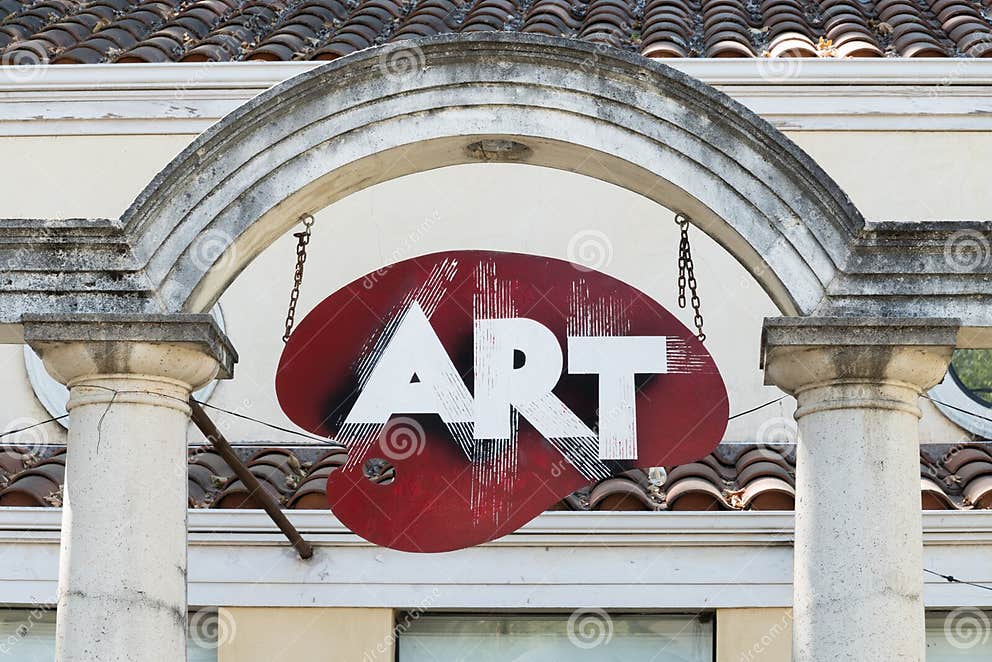 Creative Art gallery sign stock photo. Image of artwork - 283806448