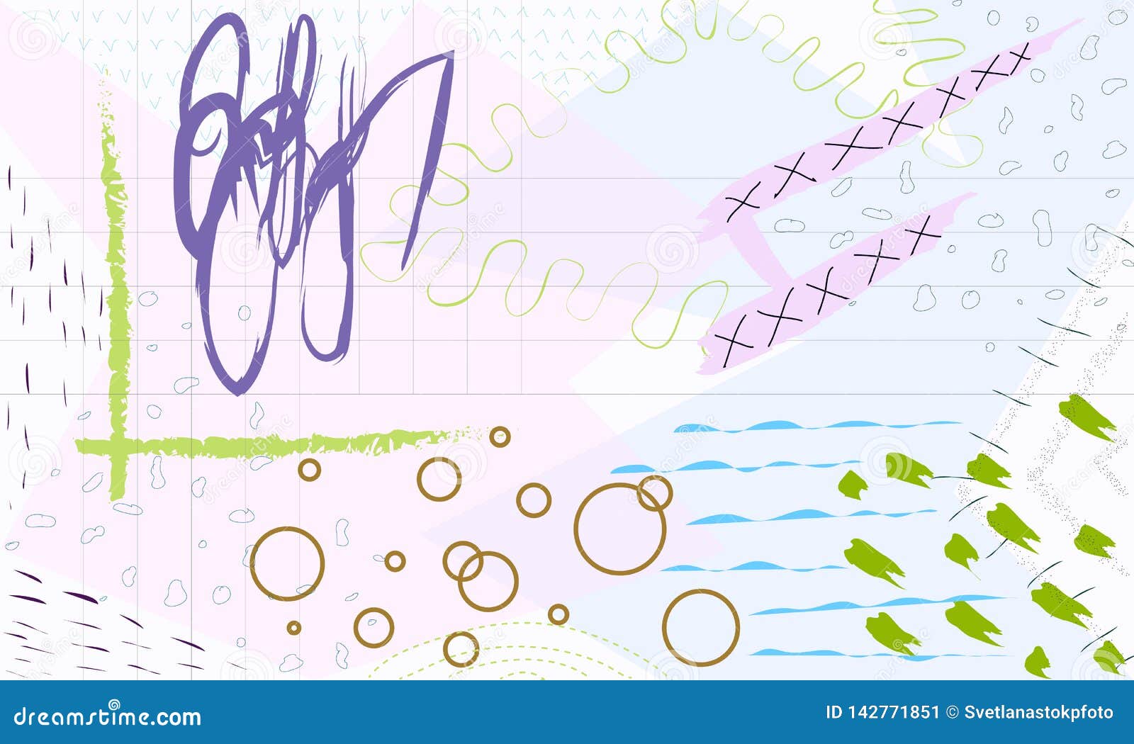 Creative Art Header with Different Shapes and Textures. Collage Stock ...