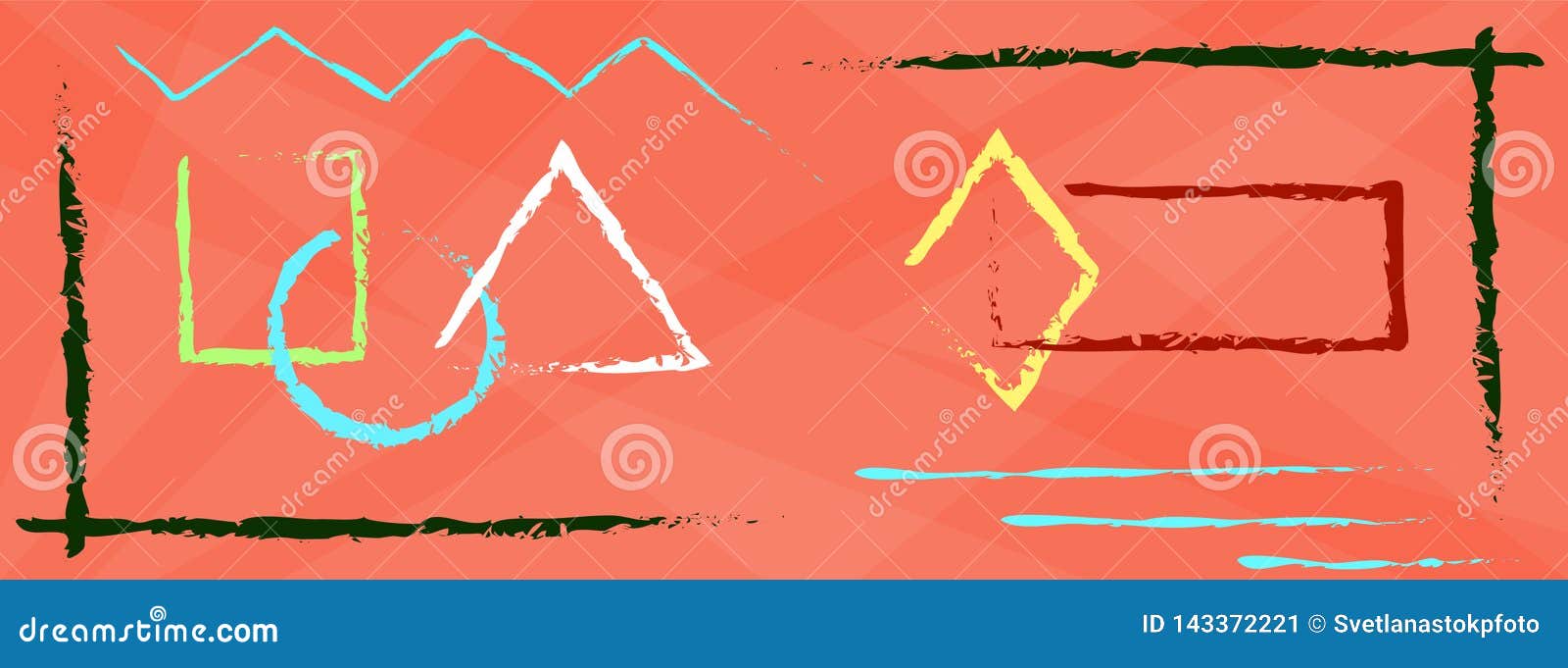 Creative Art Header with Different Shapes and Textures. Collage Stock ...