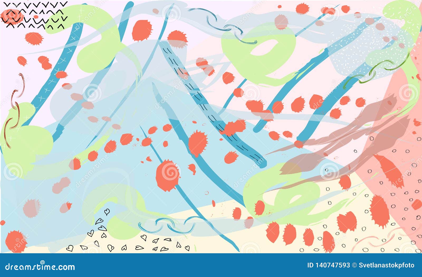 Creative Art Header with Different Shapes and Textures. Living Coral ...