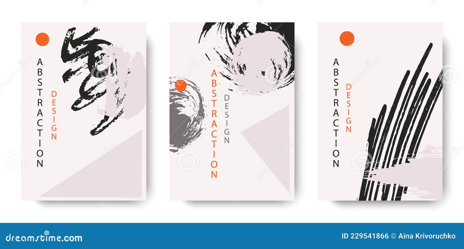 Creative Art Postcards with Hand-drawn Details.Design for Banners ...