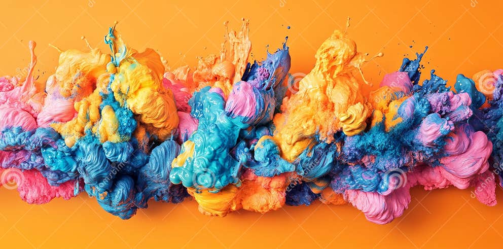 During a Creative Art Session, a Splash of Vibrant Liquid Paints ...