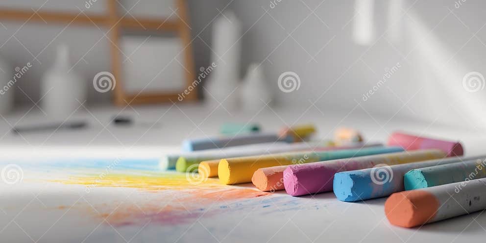 Creative Art Studio Tools Oil Pastels Blending Smoothly Stock Photo ...