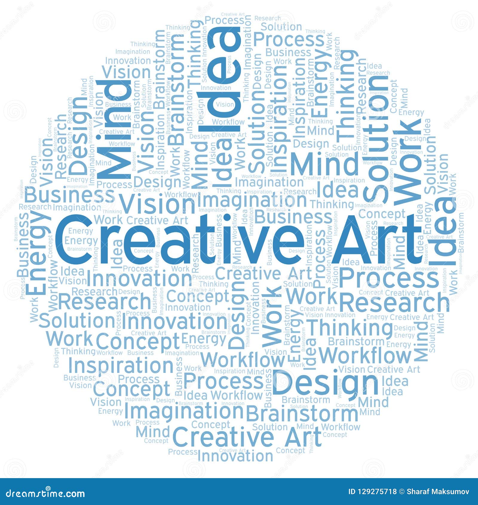 Creative Art Word Cloud, Made with Text only. Stock Illustration ...