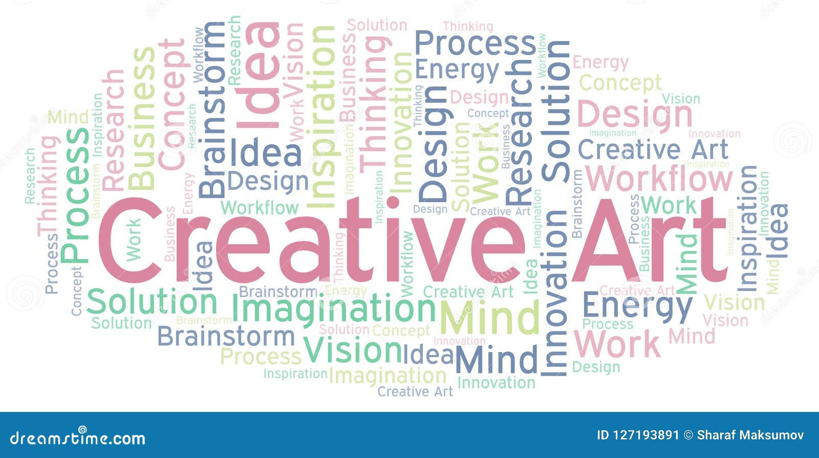 Creative Art Word Cloud, Made with Text only. Stock Illustration ...