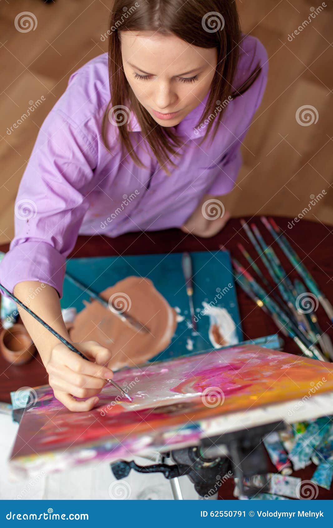 Creative Artist for Drawing in the Studio Stock Image - Image of artist ...