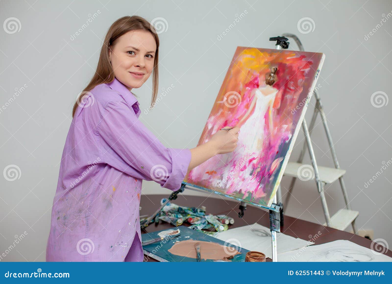 Creative Artist for Drawing in the Studio Stock Image - Image of ...