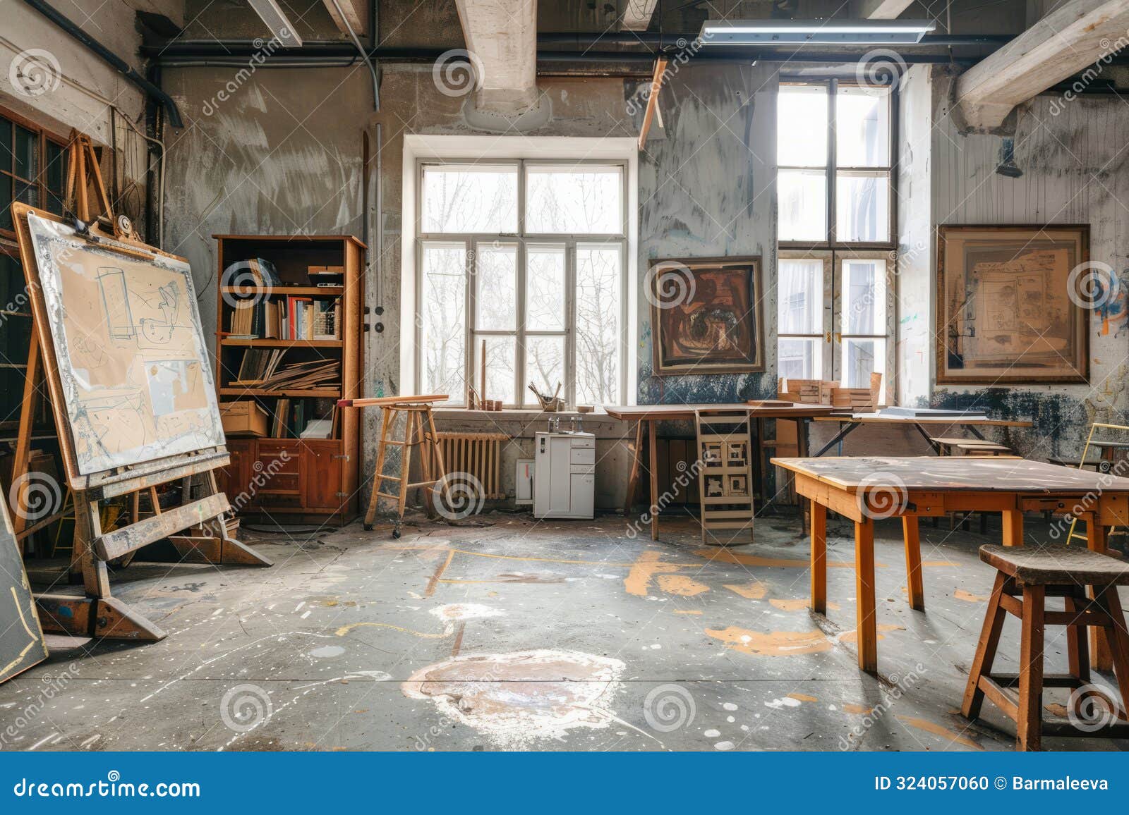 Creative Artist Workplace Room. Workshop or Creative Class. Art Studio ...