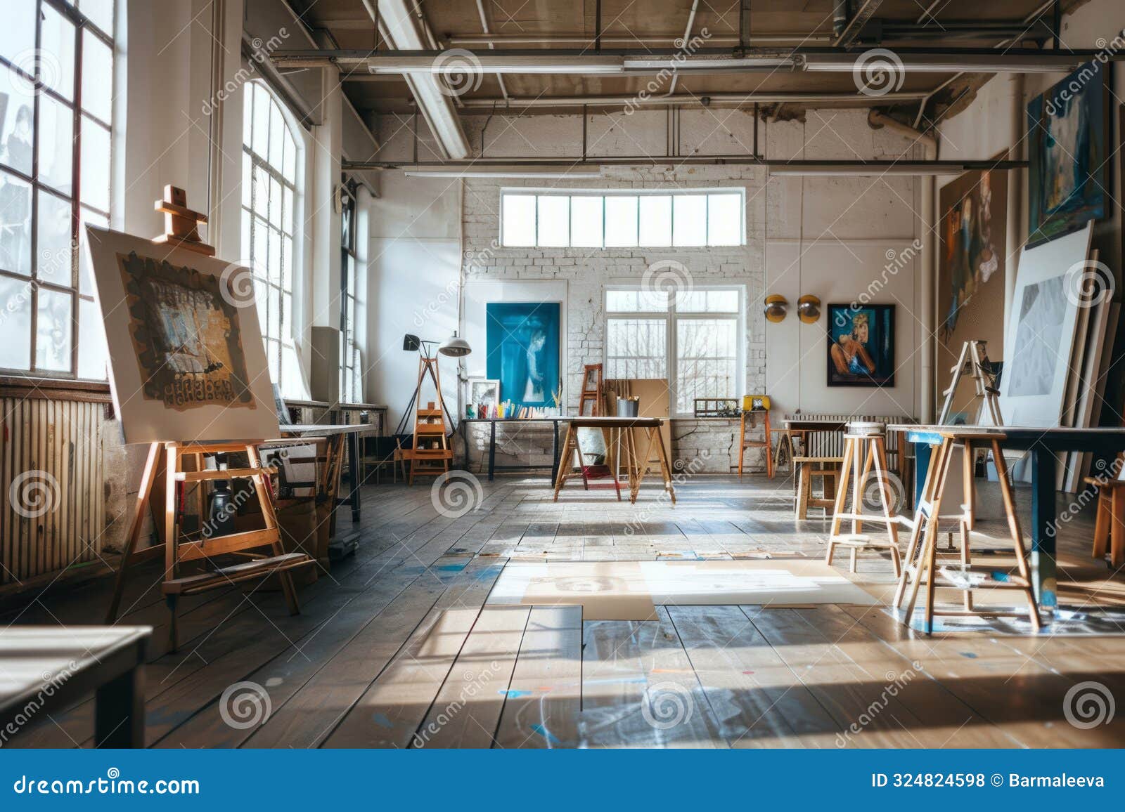 Creative Artist Workplace Room. Workshop or Creative Class. Art Studio ...