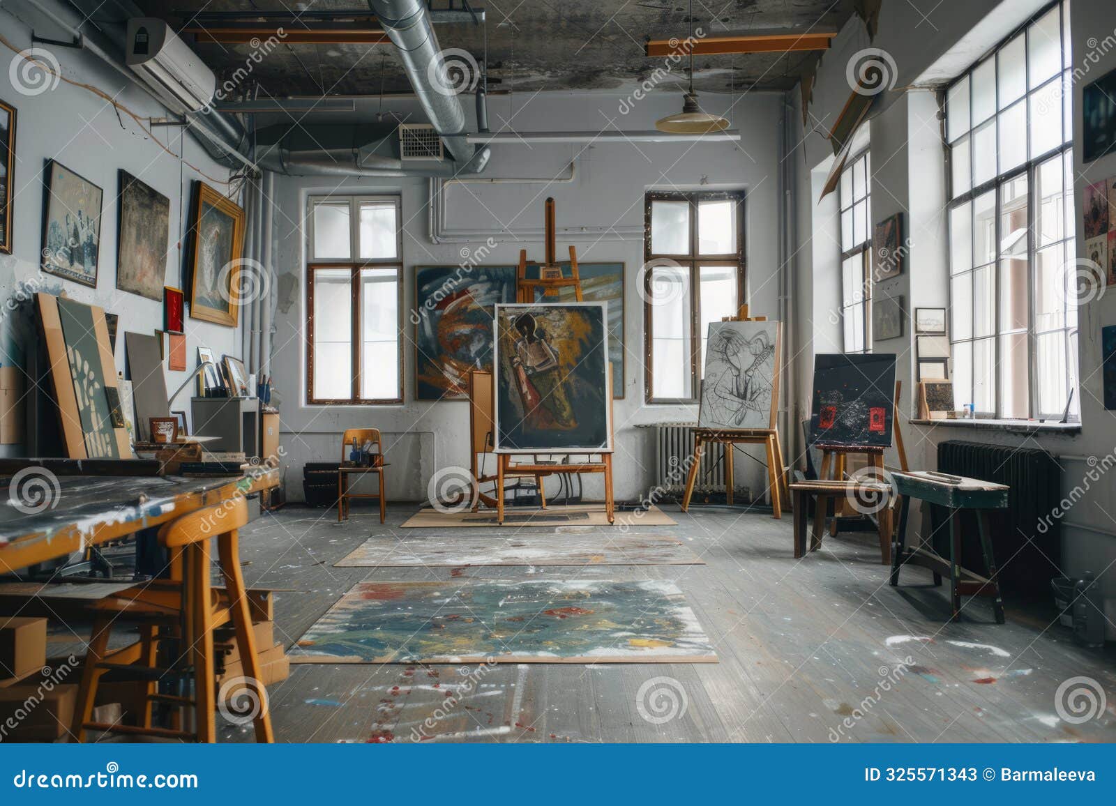 Creative Artist Workplace Room. Workshop or Creative Class. Art Studio ...