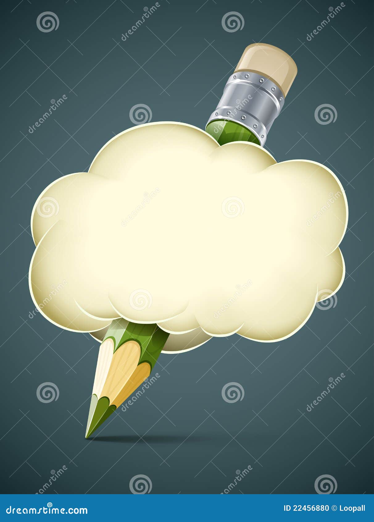 Creative Artistic Concept Pencil in Cloud Stock Vector - Illustration ...
