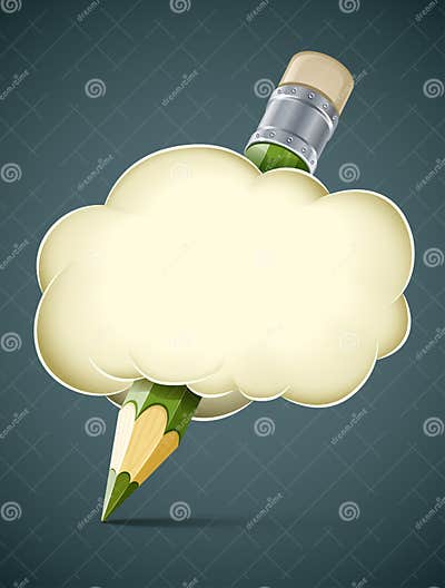 Creative Artistic Concept Pencil in Cloud Stock Vector - Illustration ...