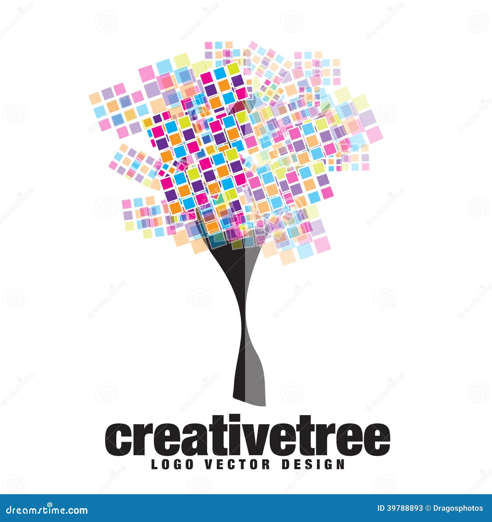 Creative Artistic Tree Logo Design Stock Illustration - Illustration of ...