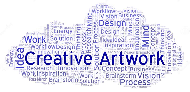 Creative Artwork Word Cloud, Made with Text only. Stock Illustration ...