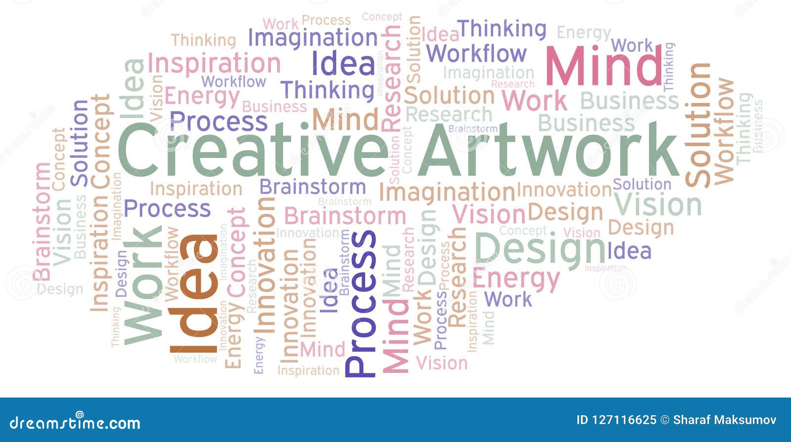 Creative Artwork Word Cloud, Made with Text only. Stock Illustration ...