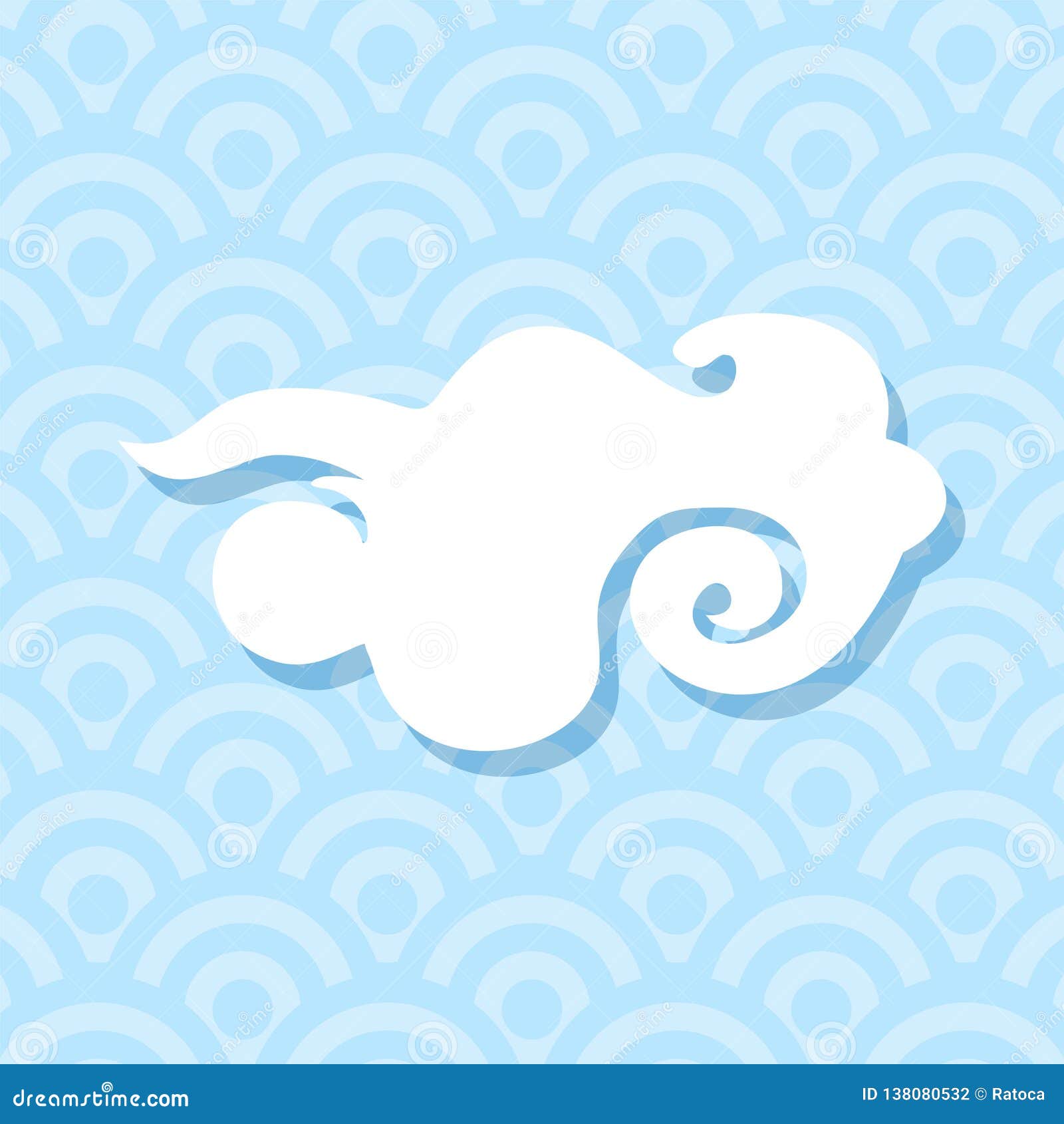 Asian Clouds. Chinese Or Japanese Line Cloud Decorative Collection ...
