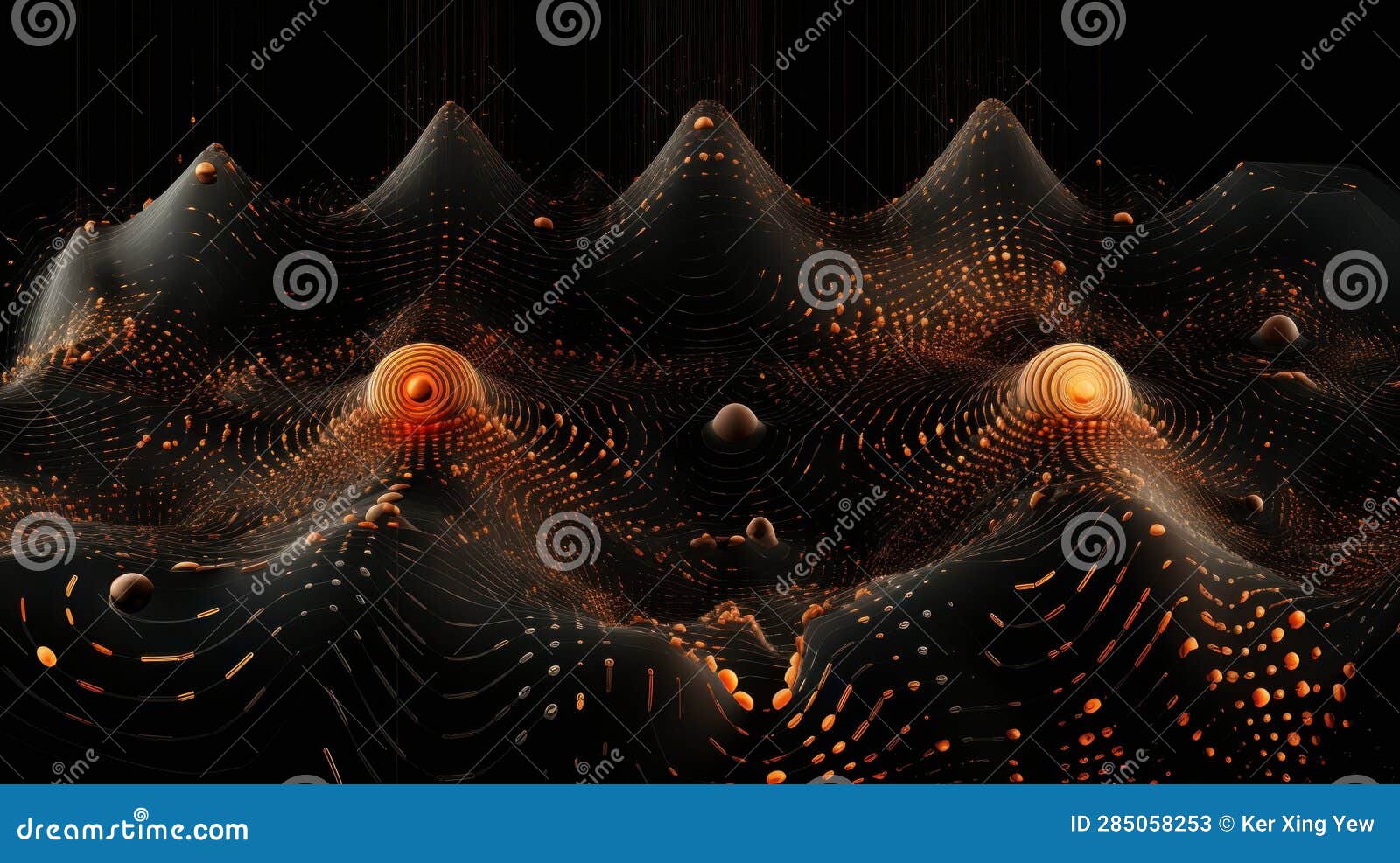 Creative Audio Frequencies Bouncing and Colliding Stock Illustration ...