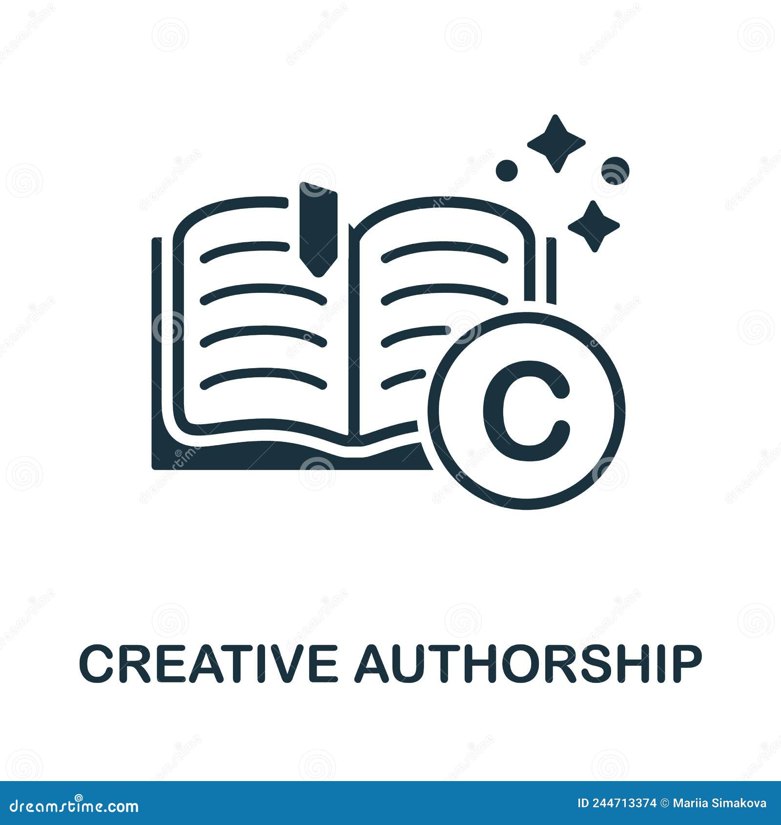 Creative Authorship Icon. Monochrome Simple Creative Authorship Icon ...